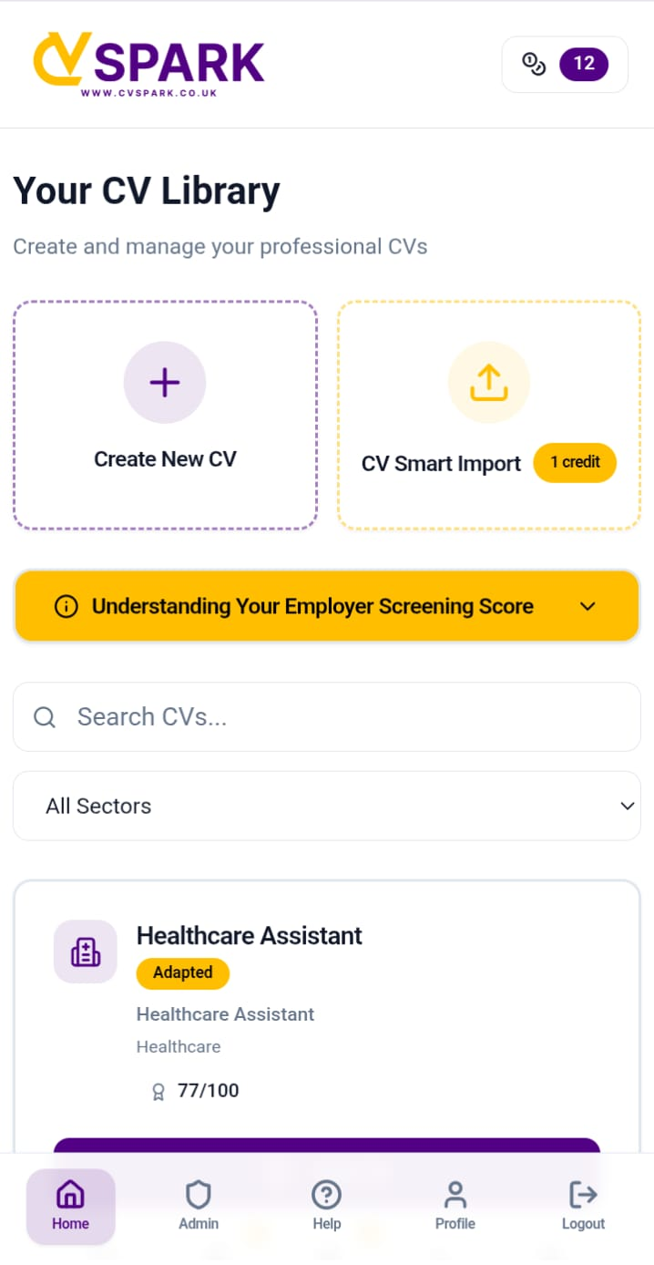 CV Spark - Free UK CV Builder | Create ATS-Friendly CVs Online